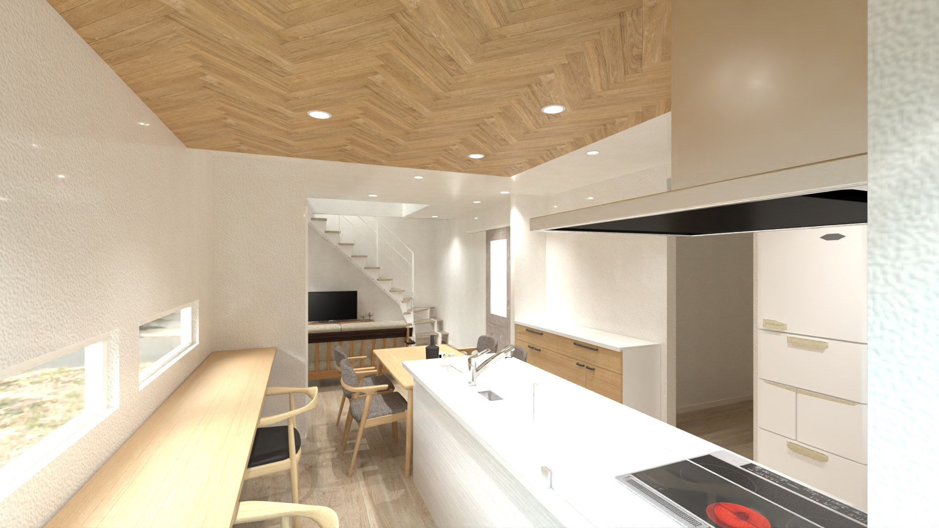 新築LDKの内観パース事例｜吹き抜け階段や子供部屋をCGで具体化！